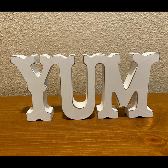 Old East Main Co. | Accents | Yum Sign Yum White Wood Sign Yum Decor ...